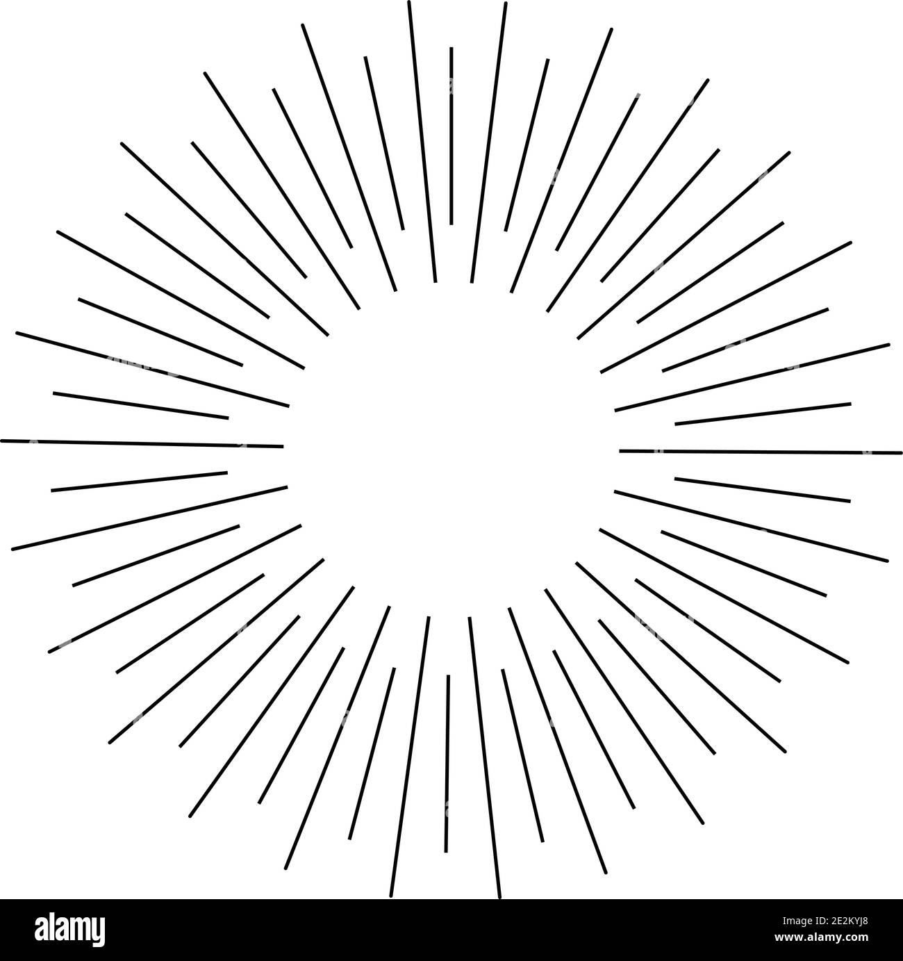 Linear sun rays painted in vintage style Stock Vector Image & Art - Alamy