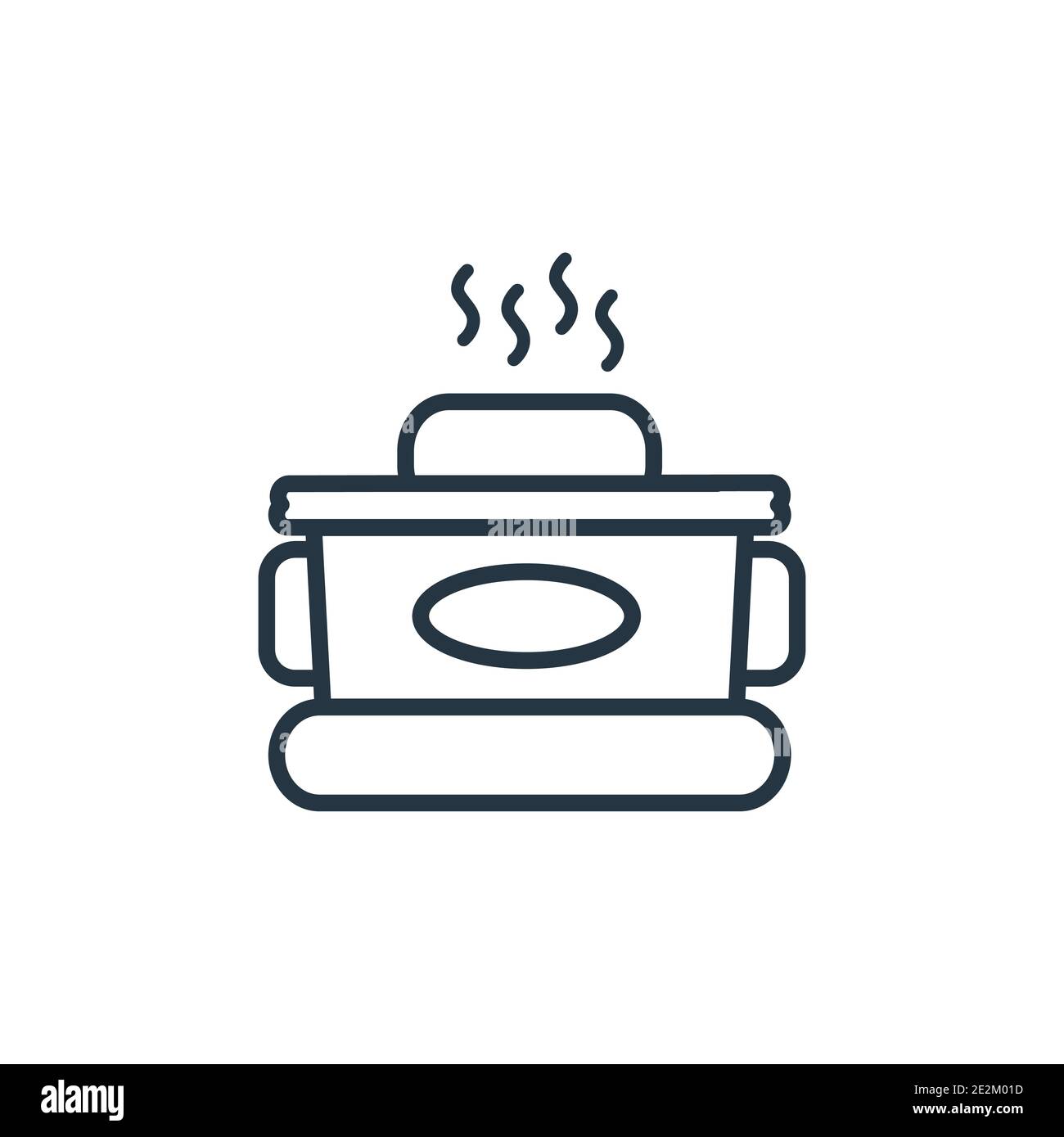 Kitchen pot outline vector icon. Thin line black kitchen pot icon, flat ...