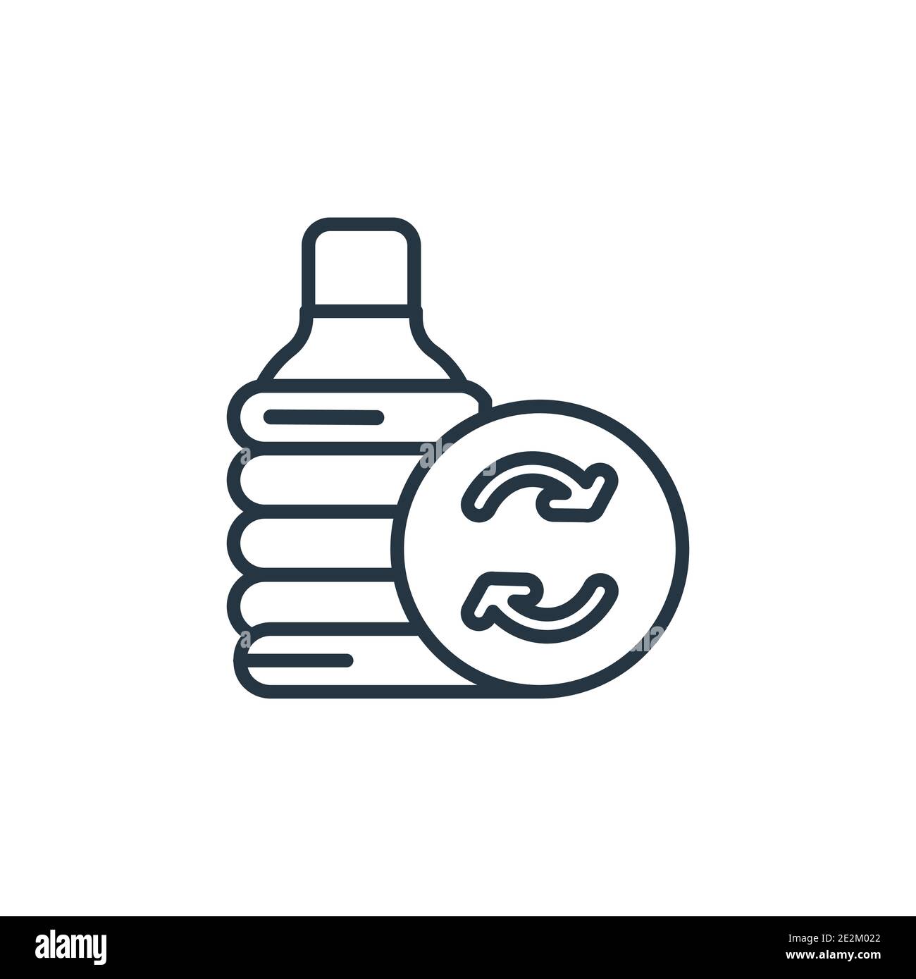 Recycling bottles outline vector icon. Thin line black recycling ...