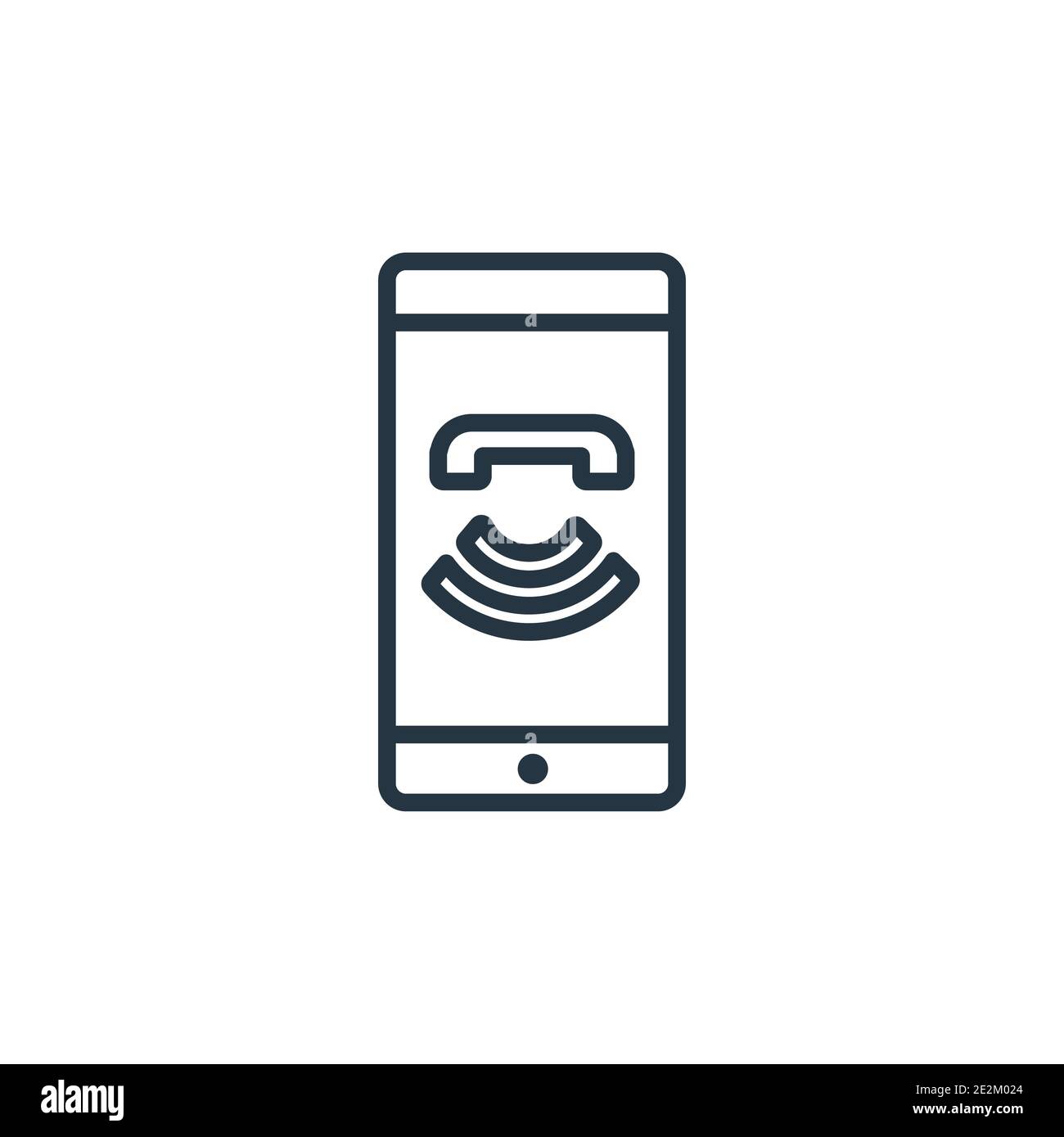 Cell phone outline vector icon. Thin line black cell phone icon, flat ...