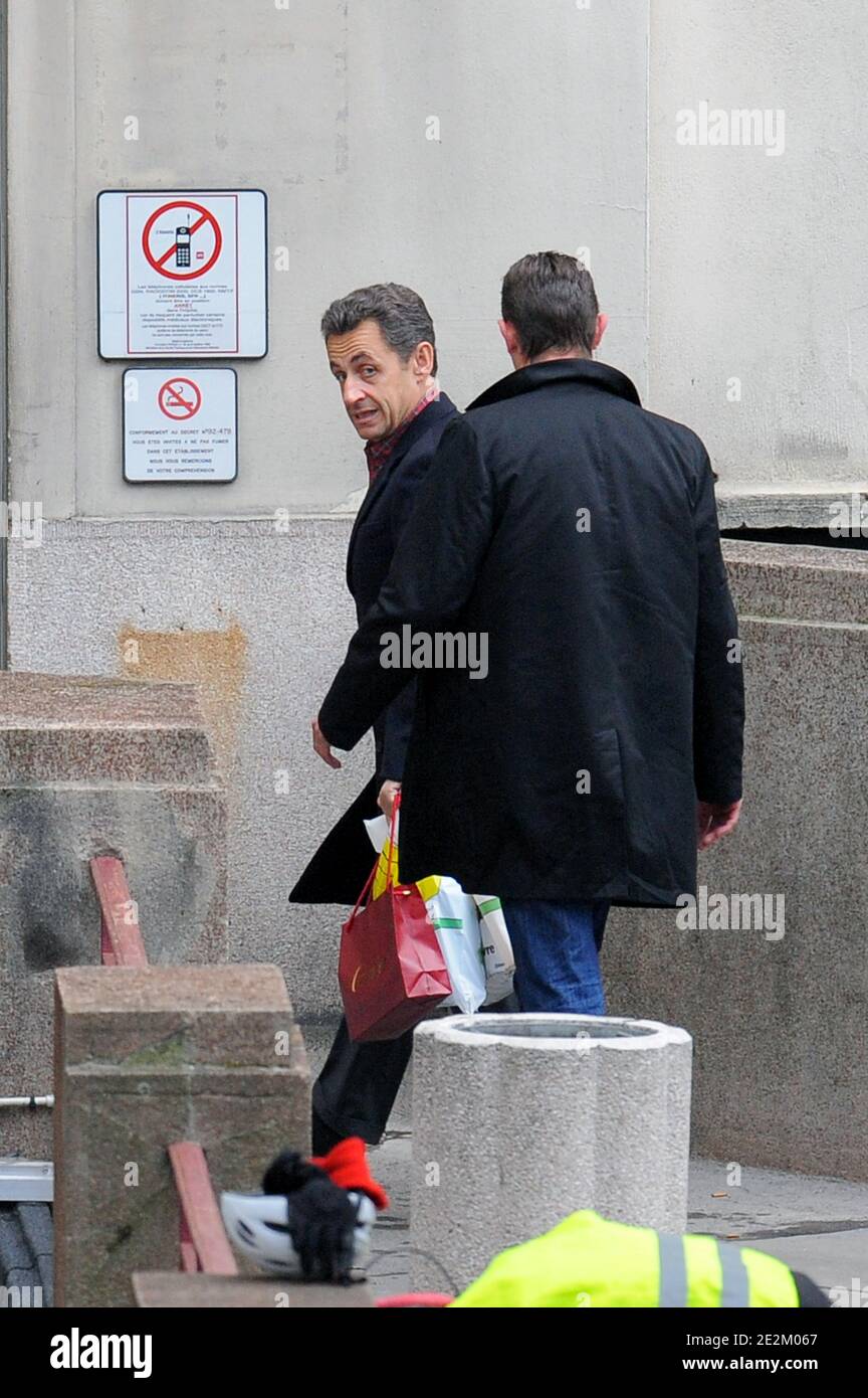 French president and newly grandfather Nicolas Sarkozy goes to visit ...