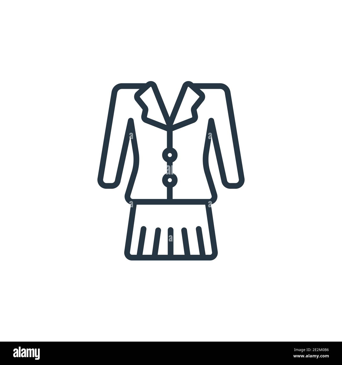 Uniform outline vector icon. Thin line black uniform icon, flat vector ...