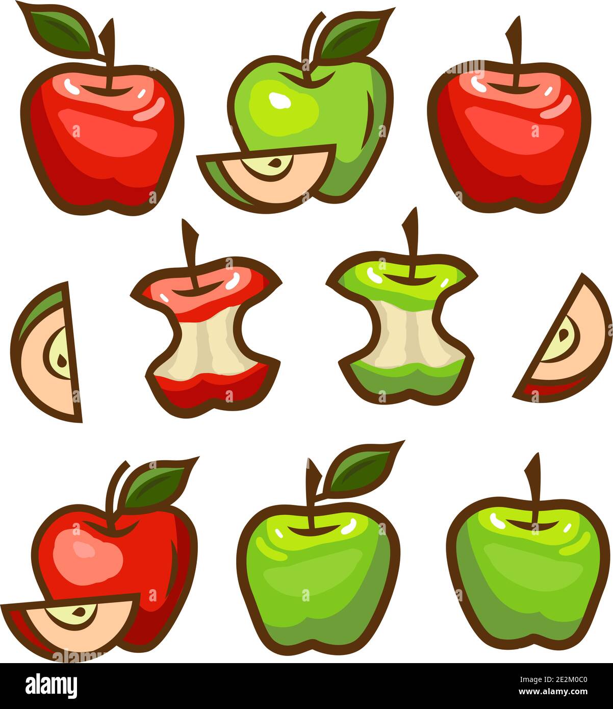Fresh green and red apples. Vector illustration Stock Vector Image ...