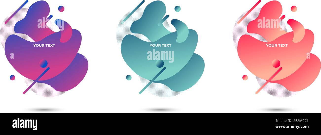 Set of three colored abstract modern graphic elements. Vector ...