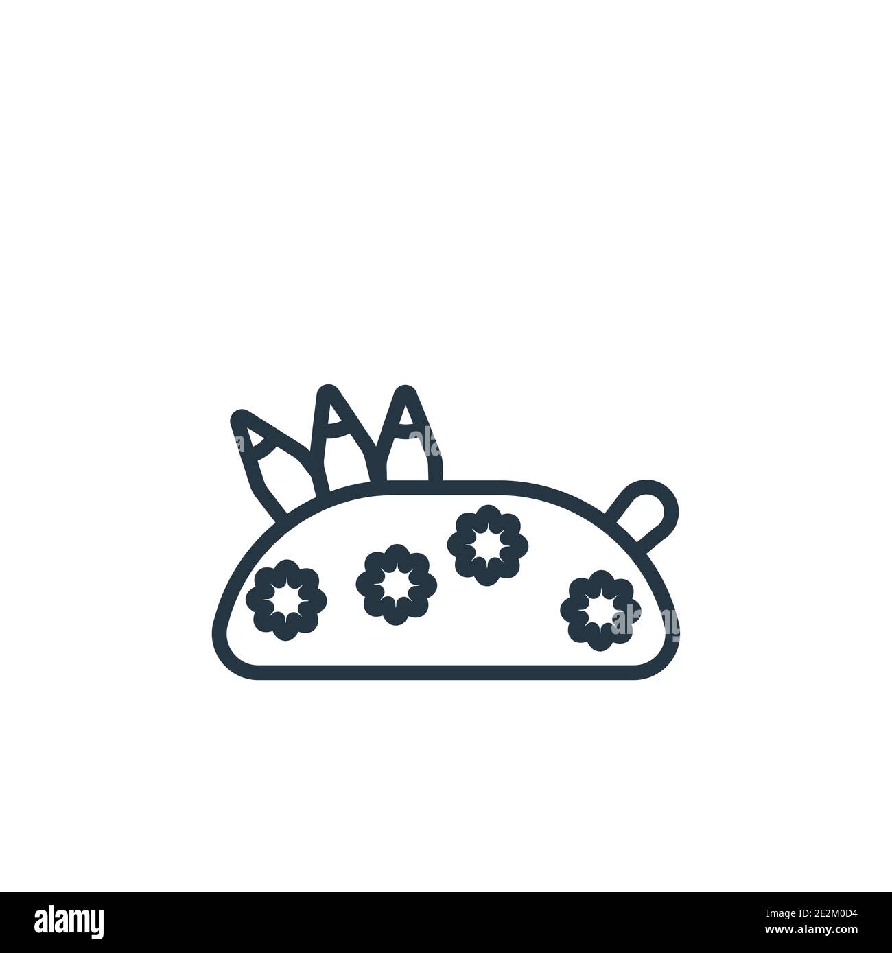 Pencil case outline vector icon. Thin line black pencil case icon, flat ...