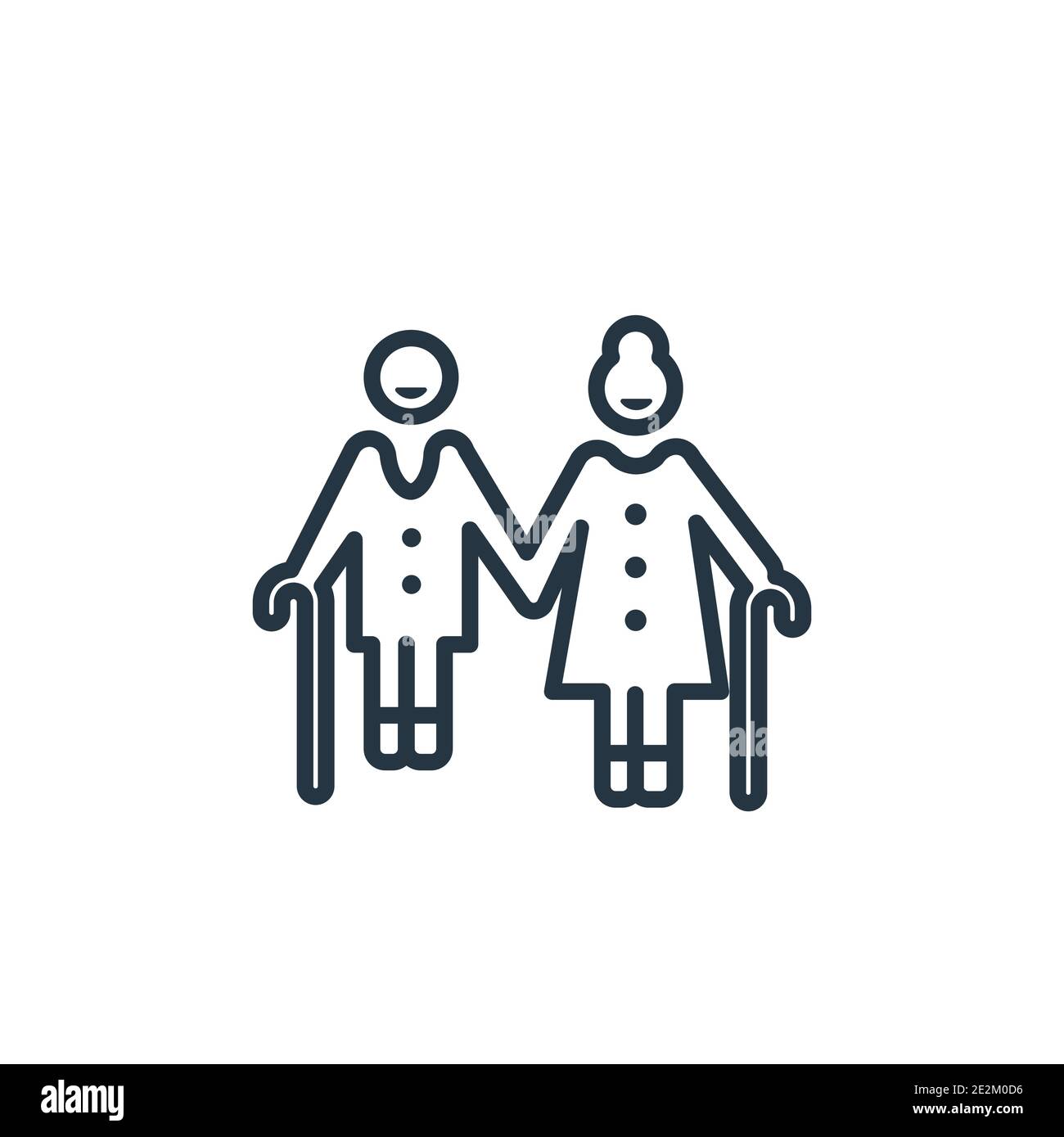 Grandparents outline vector icon. Thin line black grandparents icon ...
