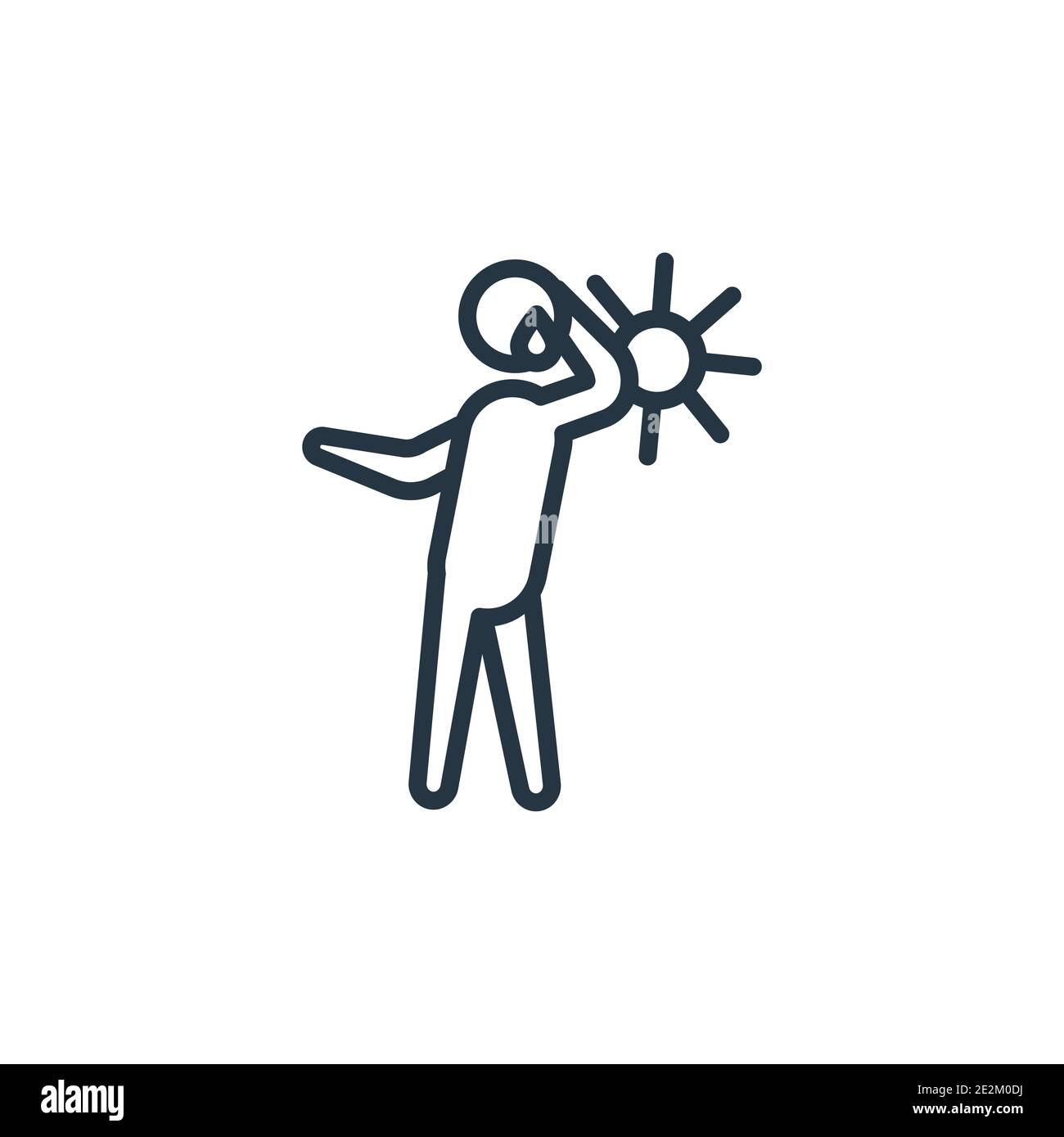 Hot human outline vector icon. Thin line black hot human icon, flat ...