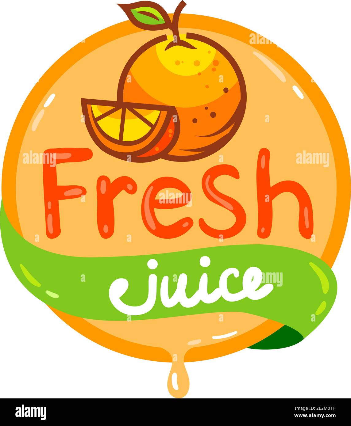 Colorful fresh orange juice emblem, vector illustration for your design ...