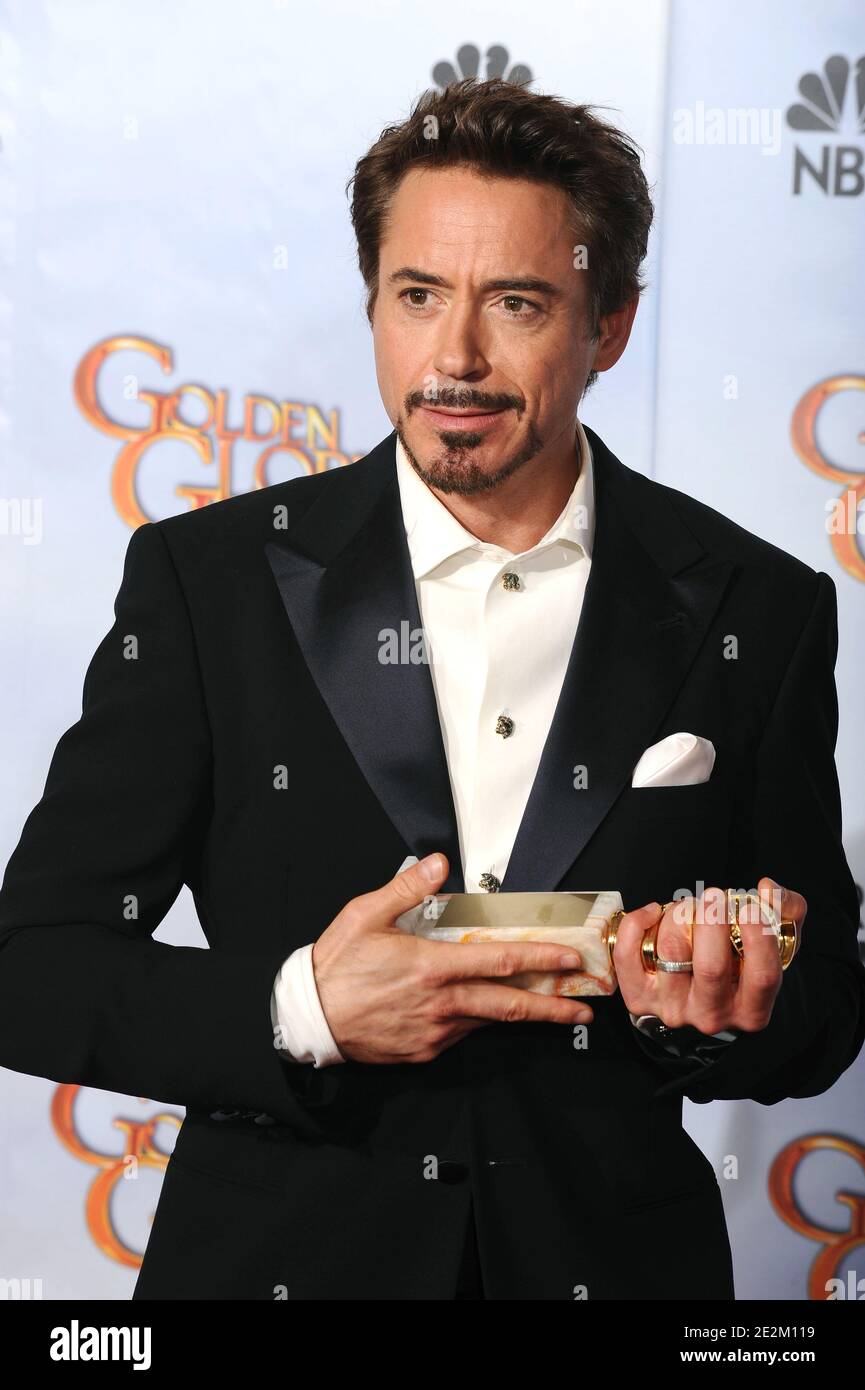Robert Downey Jr. poses in the press room of the 67th Golden Globe ...