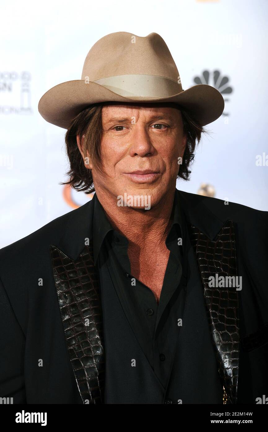 Mickey Rourke poses in the press room of the 67th Golden Globe Awards ...