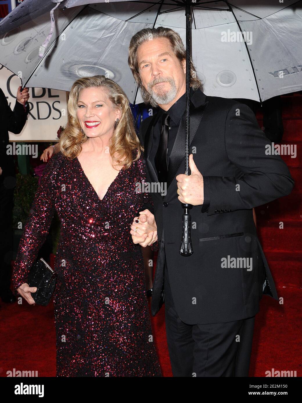 Jeff Bridges and Susan Geston at the 67th Golden Globe Awards ceremony ...