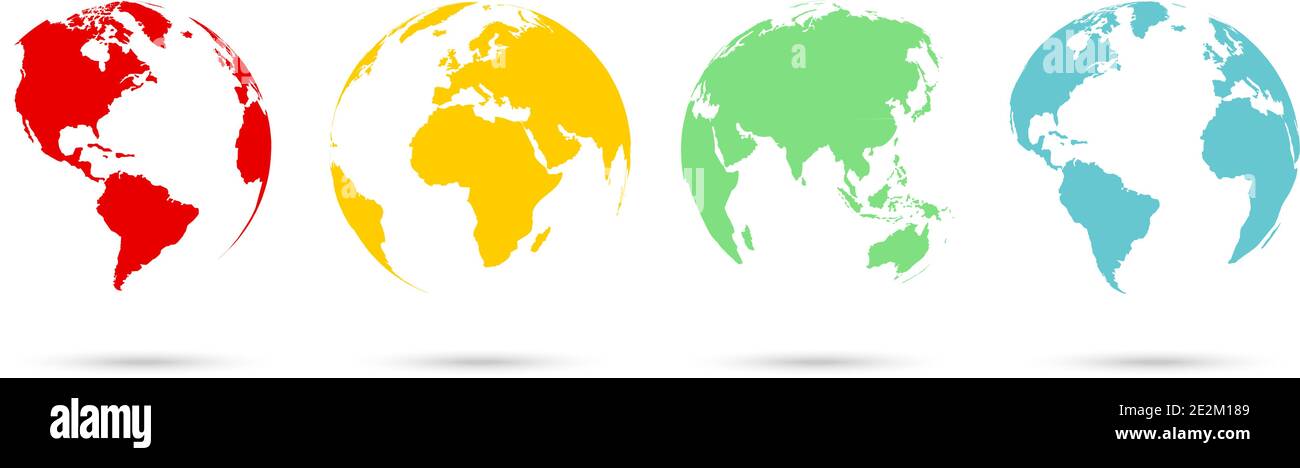 Earth globe set in Cut Out Stock Images & Pictures - Alamy