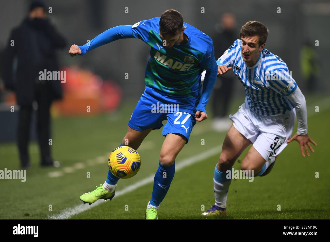 Lukas Haraslin (Sassuolo)Marco Sala (Spal) during the Italian "Serie A Tim Cup match between ...