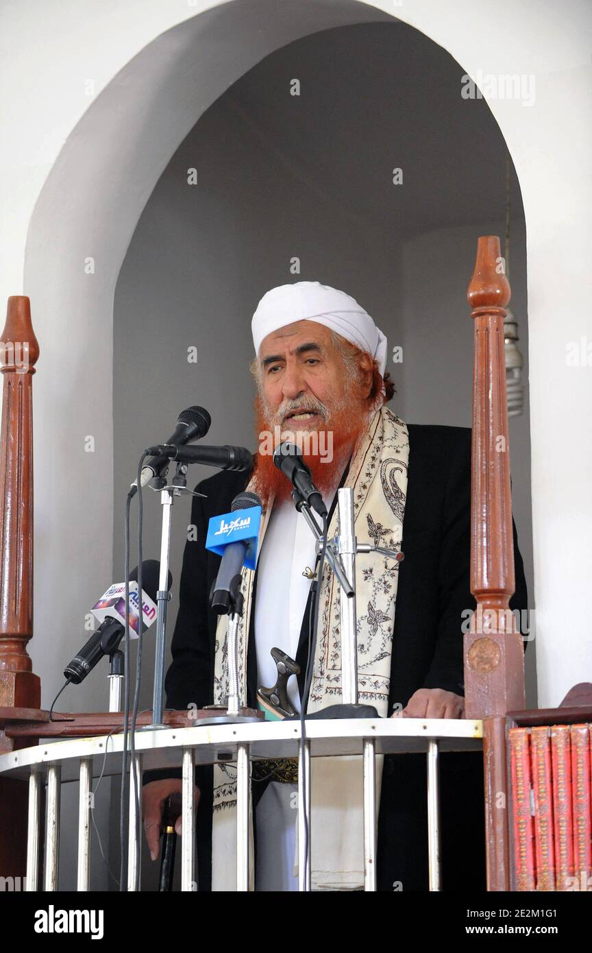 Yemenite Moslem cleric Abdel Majid Al Zindani seen during Friday prayer ...