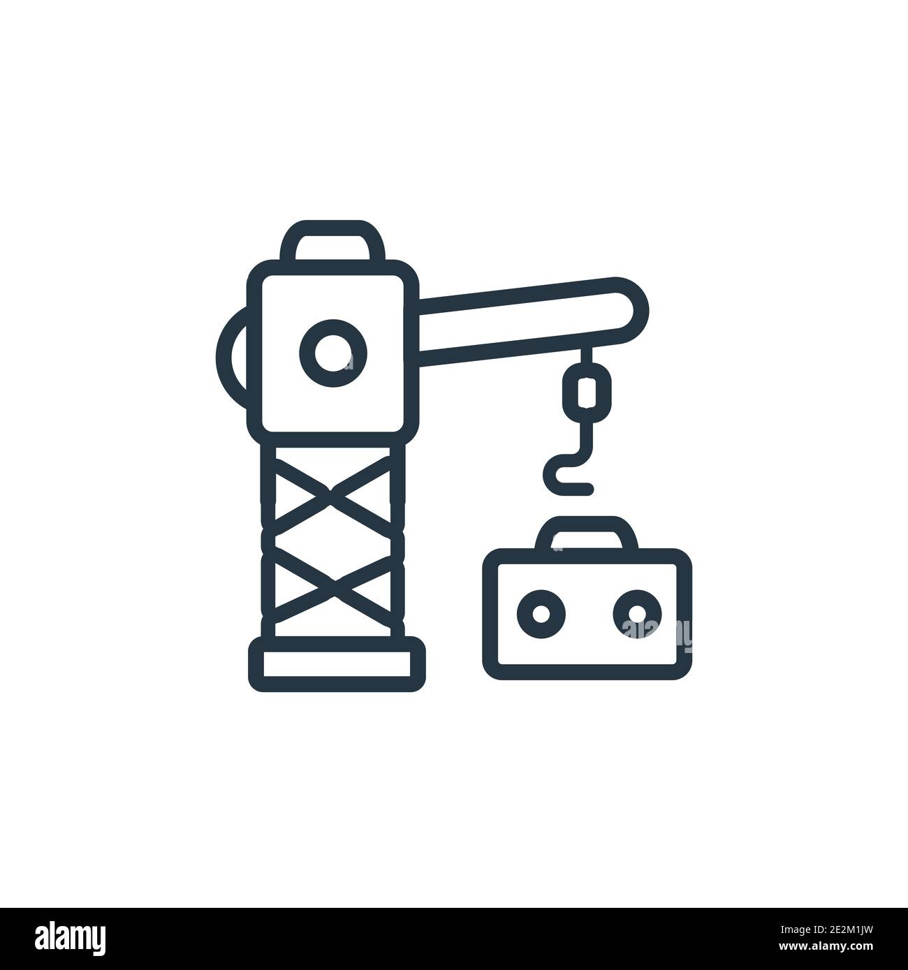 Building crane outline vector icon. Thin line black building crane icon ...