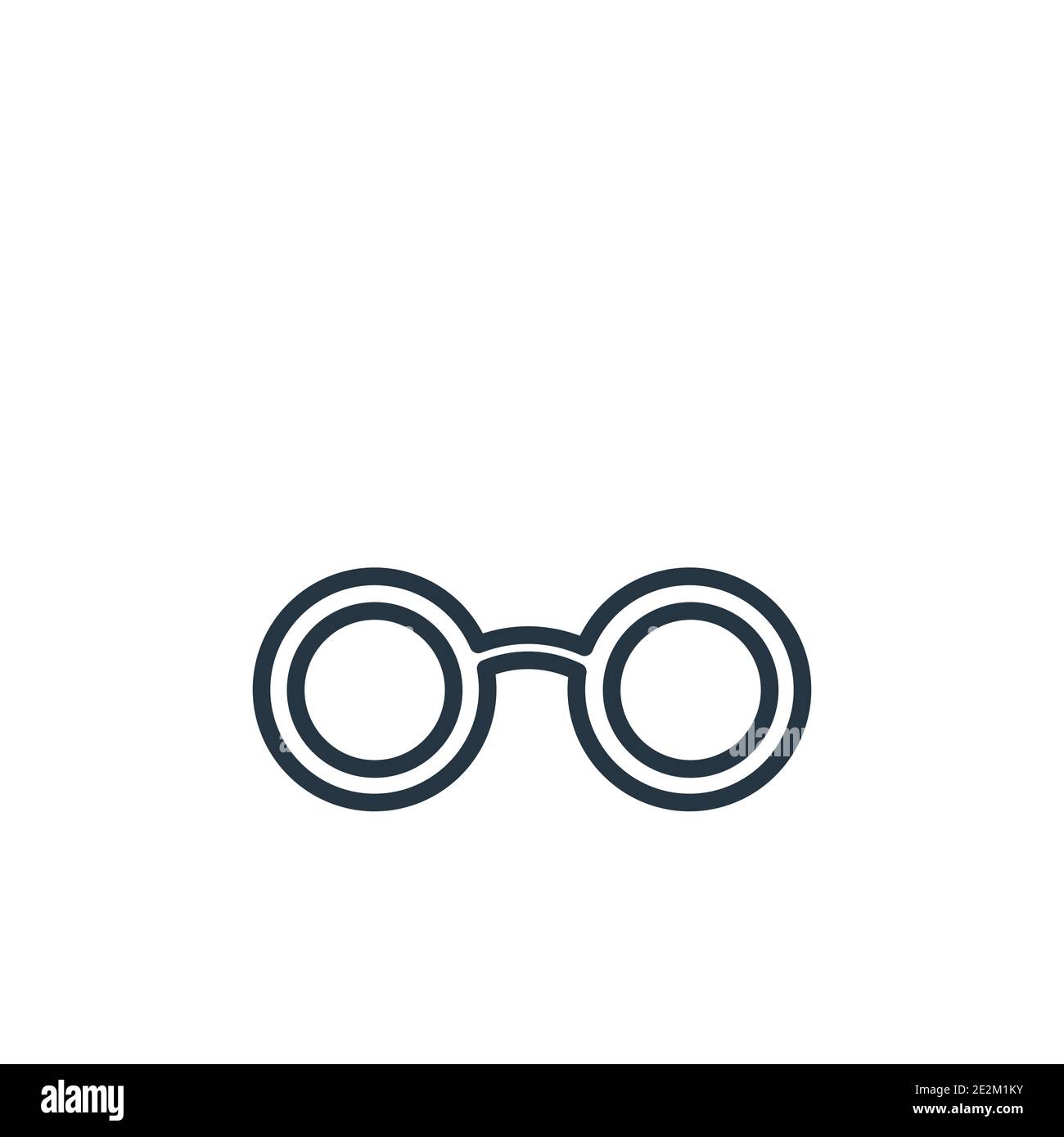 Glasses outline vector icon. Thin line black glasses icon, flat vector ...