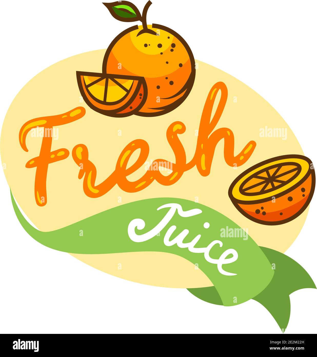 Colorful fresh juice emblem, vector illustration for your design Stock ...