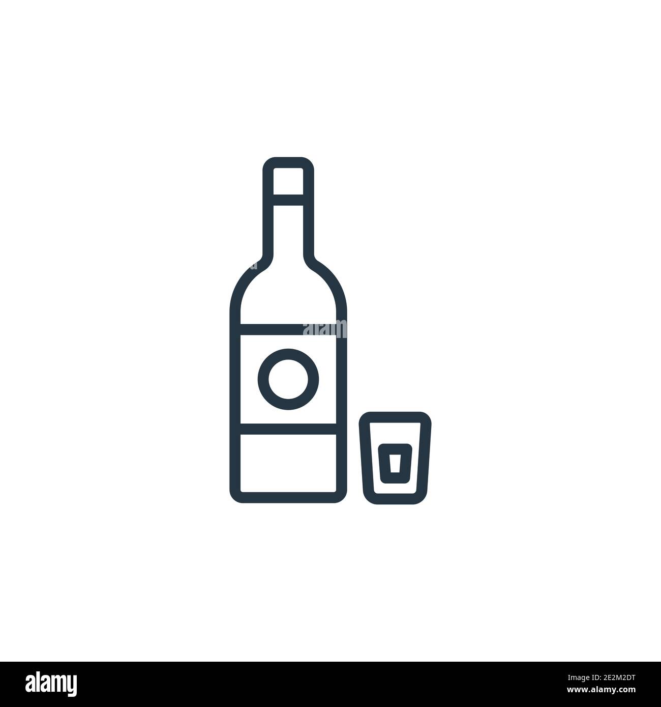 Vodka outline vector icon. Thin line black vodka icon, flat vector ...