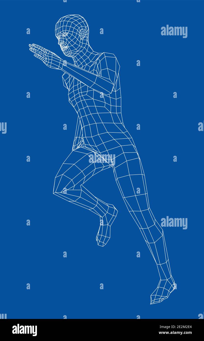 Wireframe running man. Vector Stock Vector Image & Art - Alamy