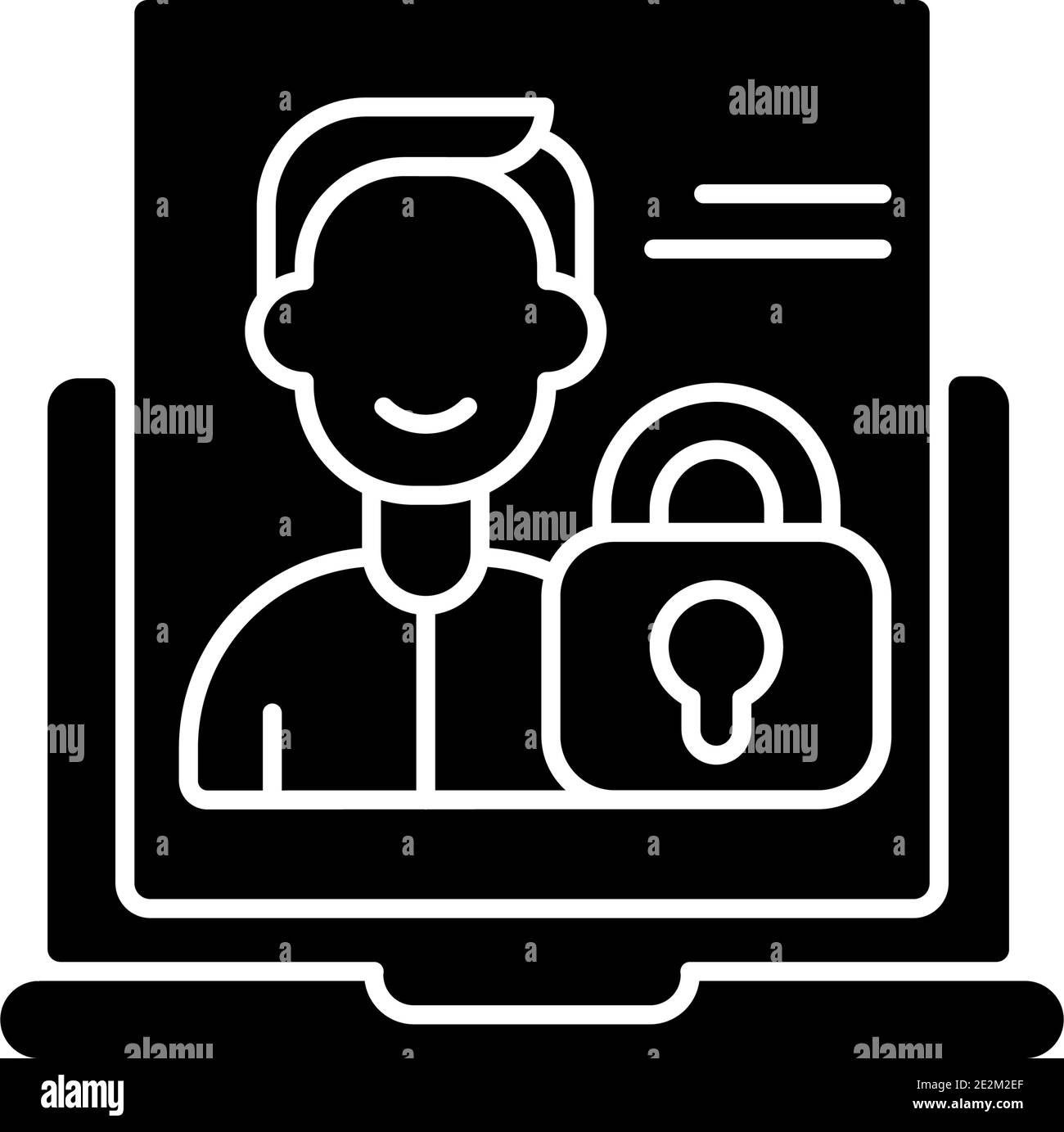 Make account private black glyph icon Stock Vector Image & Art - Alamy