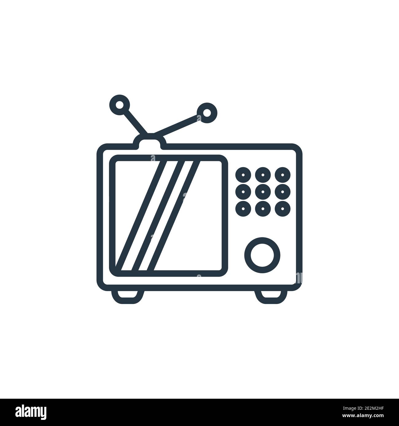 Television outline vector icon. Thin line black television icon, flat ...