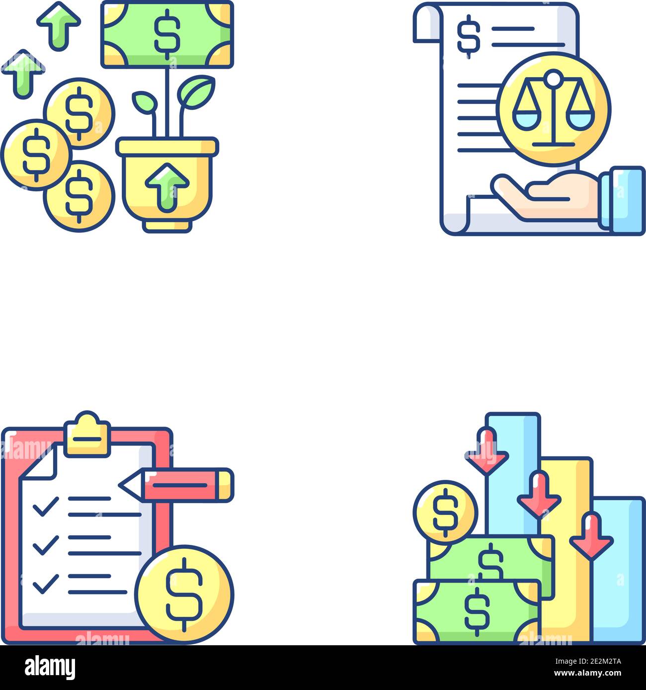 Accounting RGB color icons set Stock Vector Image & Art - Alamy