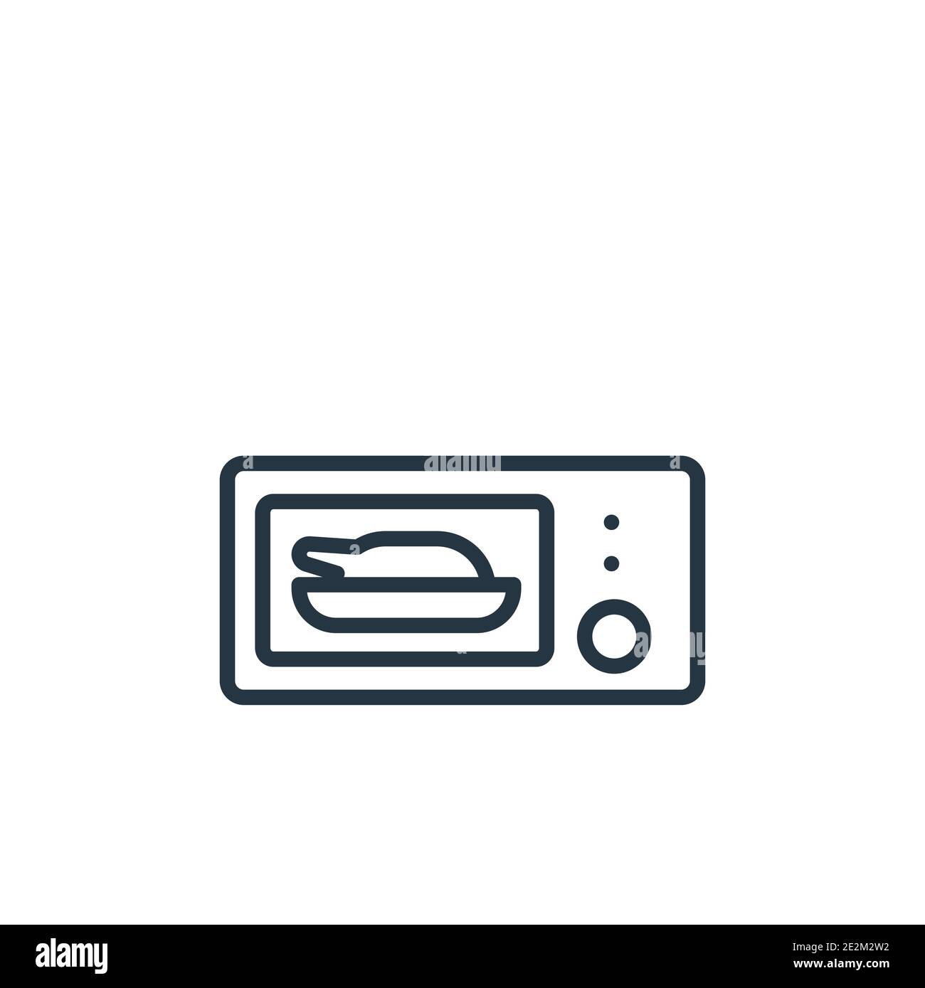Microwave outline vector icon. Thin line black microwave icon, flat ...