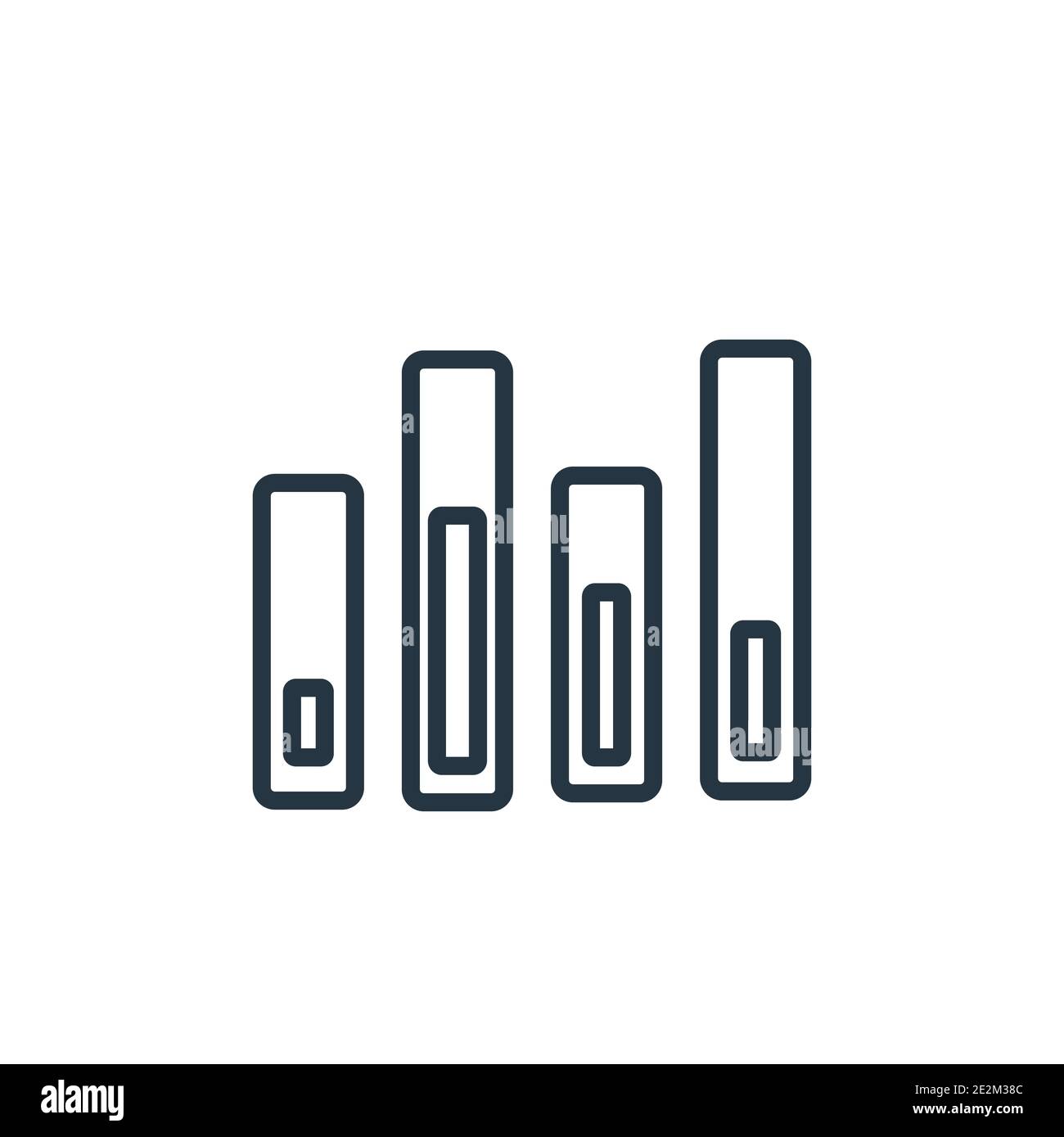 Bars outline vector icon. Thin line black bars icon, flat vector simple ...