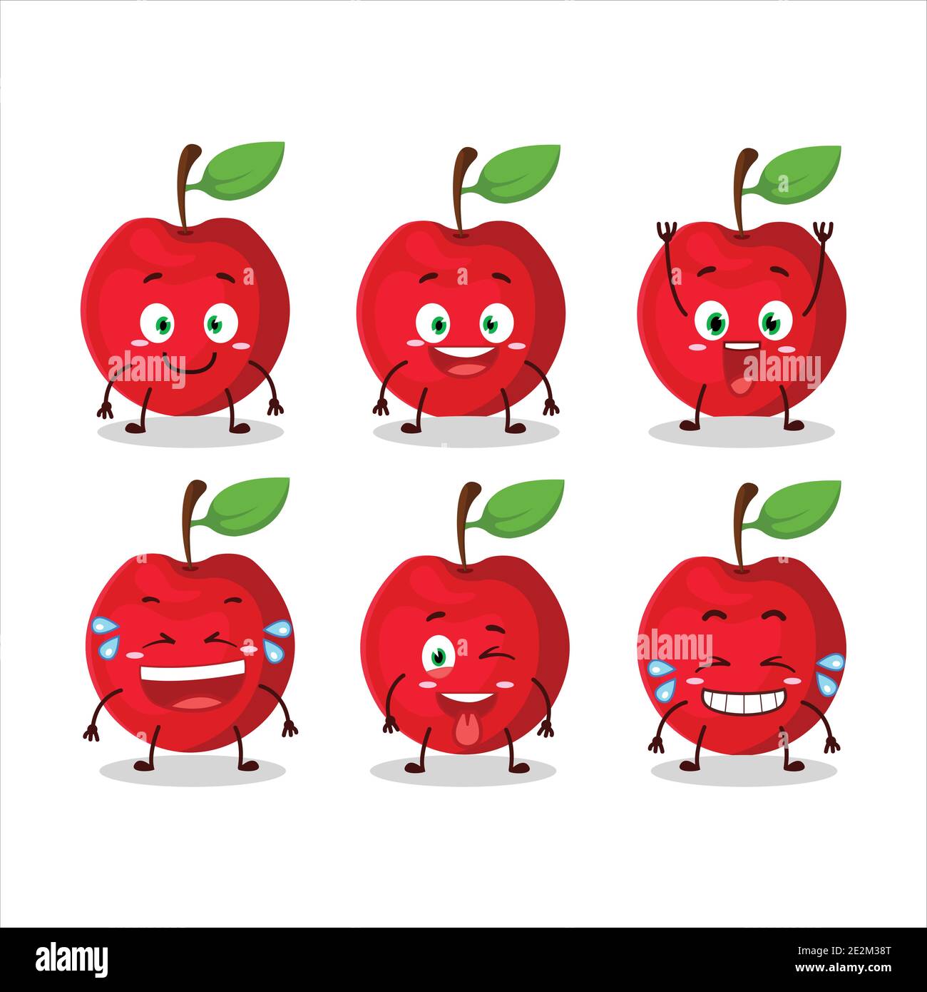 Cartoon character of cherry with smile expression. Vector illustration ...