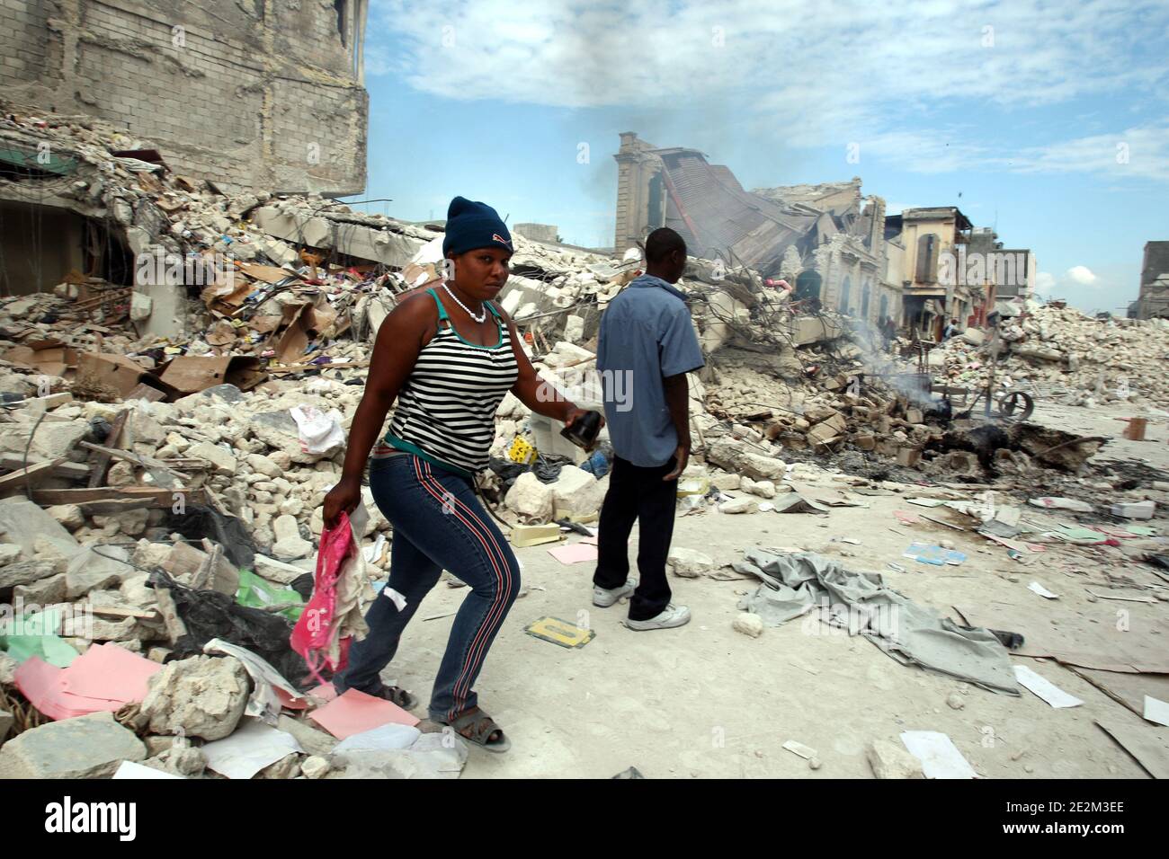 Port-au-Prince, Haiti, January 19, 2010. Picture showing the aftermath ...