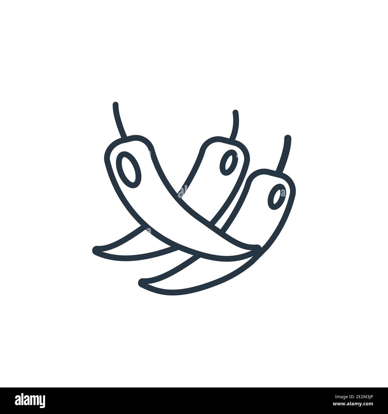 Hot chilli pepper outline vector icon. Thin line black hot chilli ...