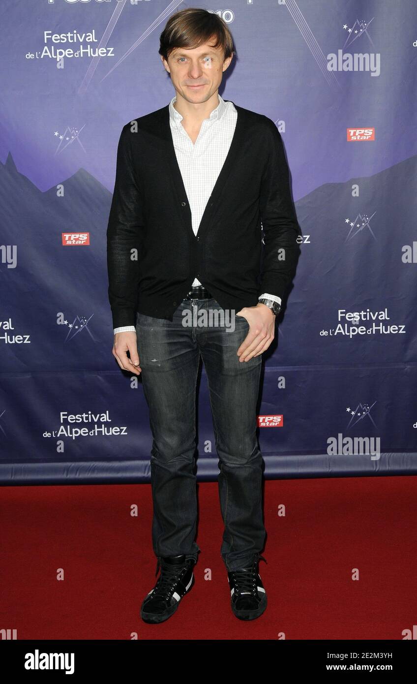 Martin Solveig poses during the 13th Alpe d'Huez Comedy Film Festival ...