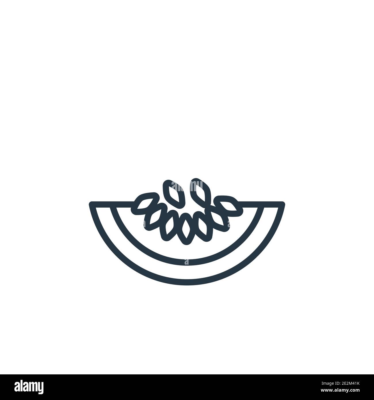 Melon outline vector icon. Thin line black melon icon, flat vector ...