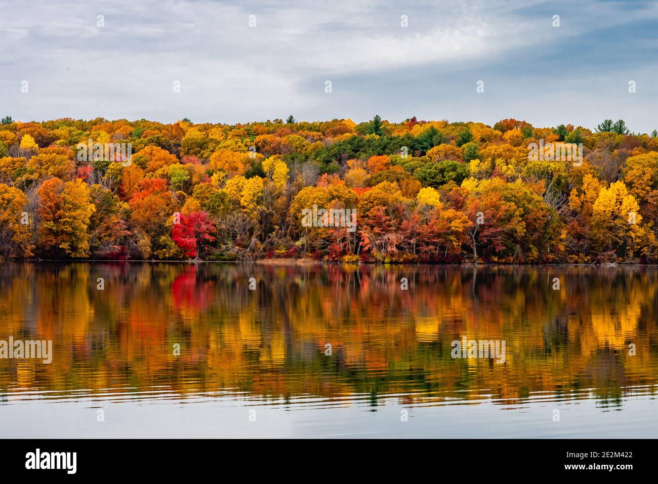 Chauncy Lake Fall Foliage, Westborough Massachusetts Stock Photo - Alamy