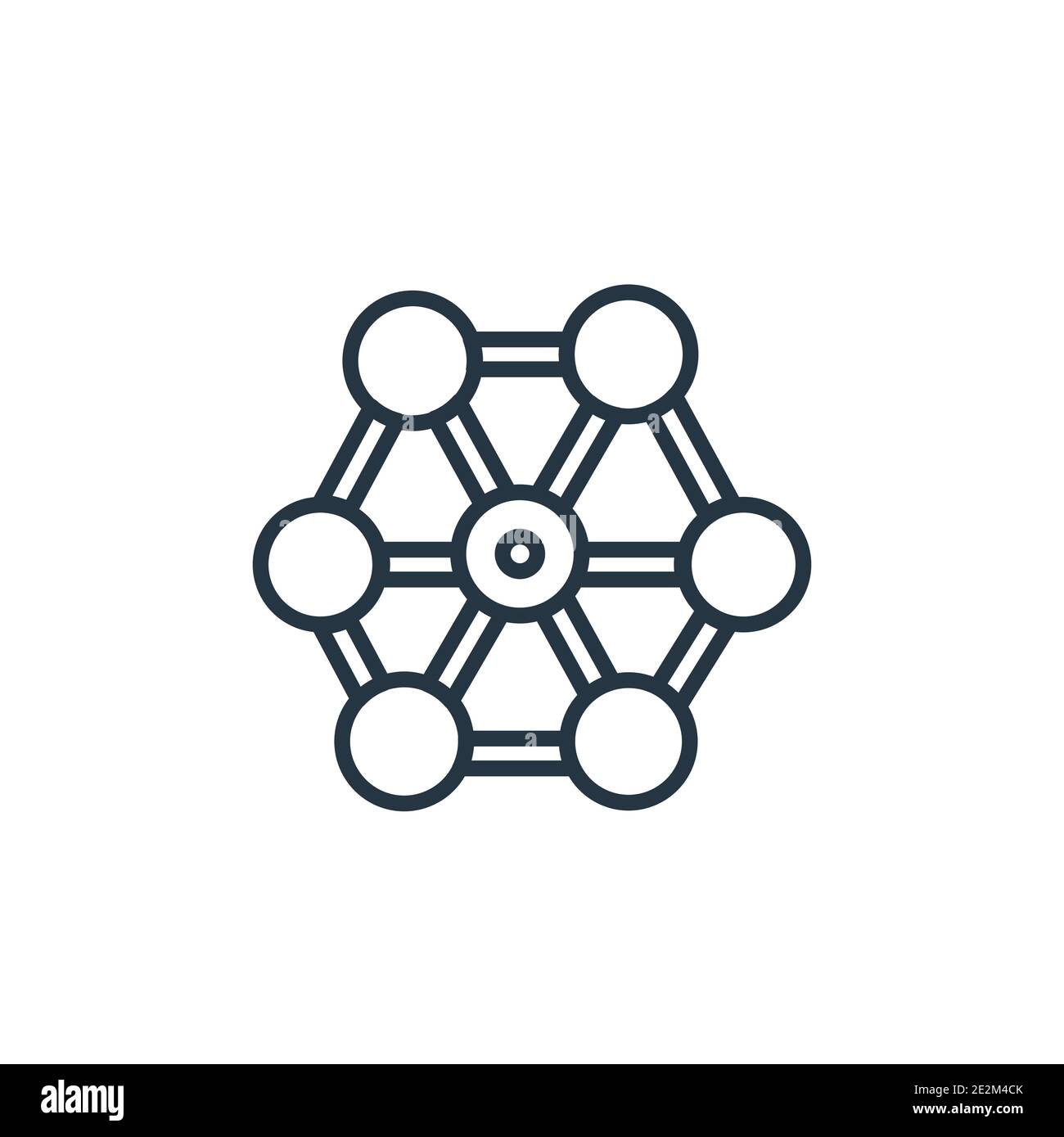 Nanotechnology outline vector icon. Thin line black nanotechnology icon, flat vector simple ...