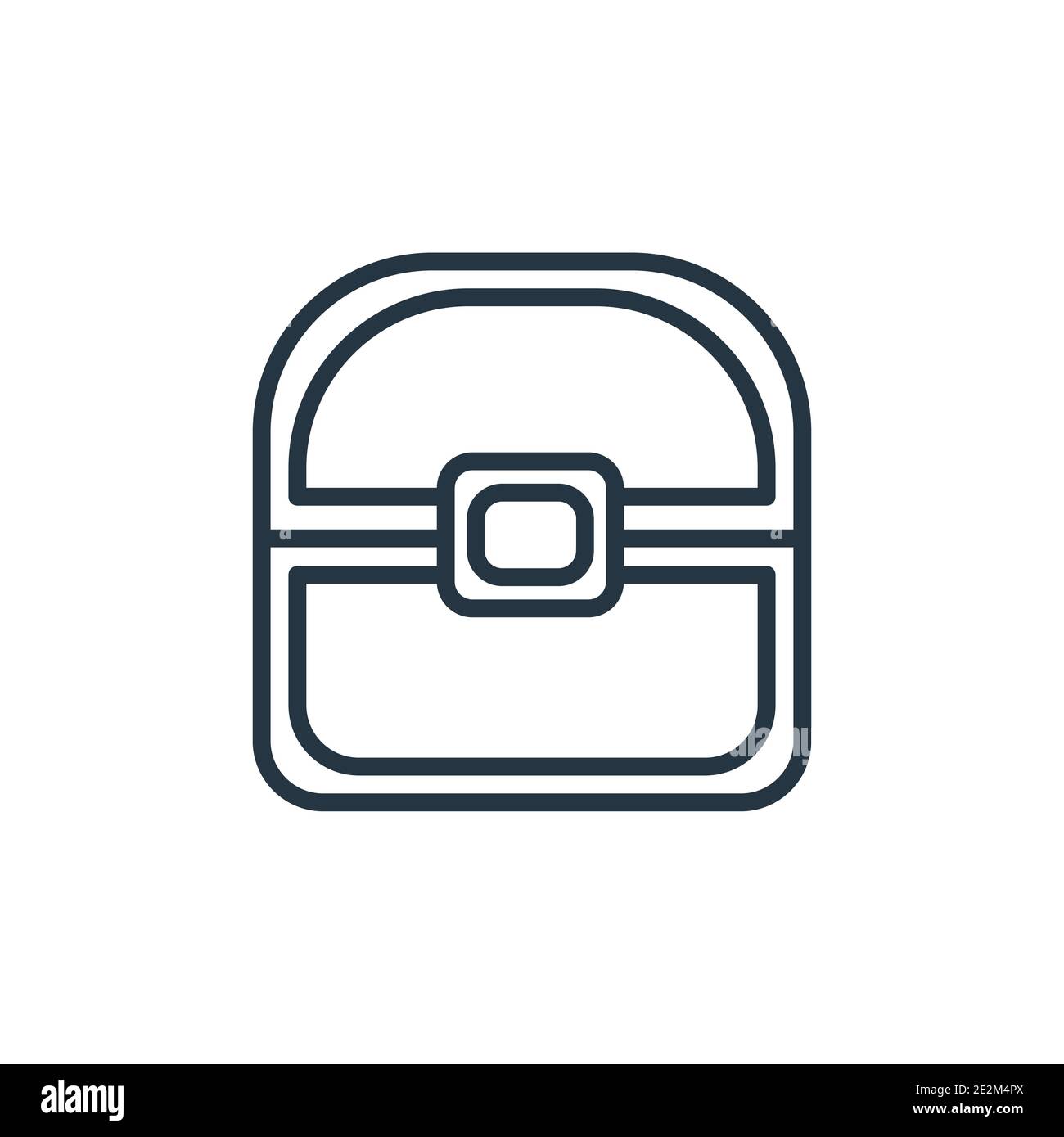 Chest outline vector icon. Thin line black chest icon, flat vector ...