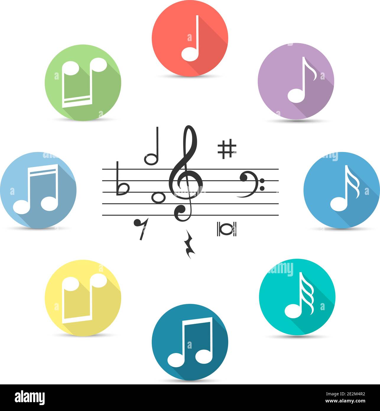 Music notes icon in flat style isolated on transparent background ...