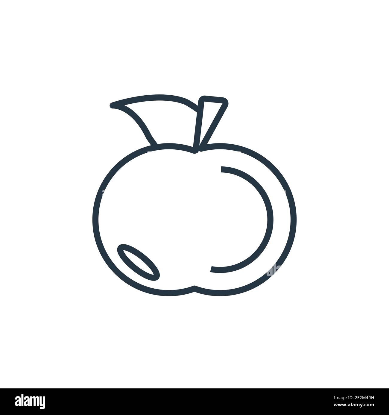 Apple with leaf outline vector icon. Thin line black apple with leaf ...