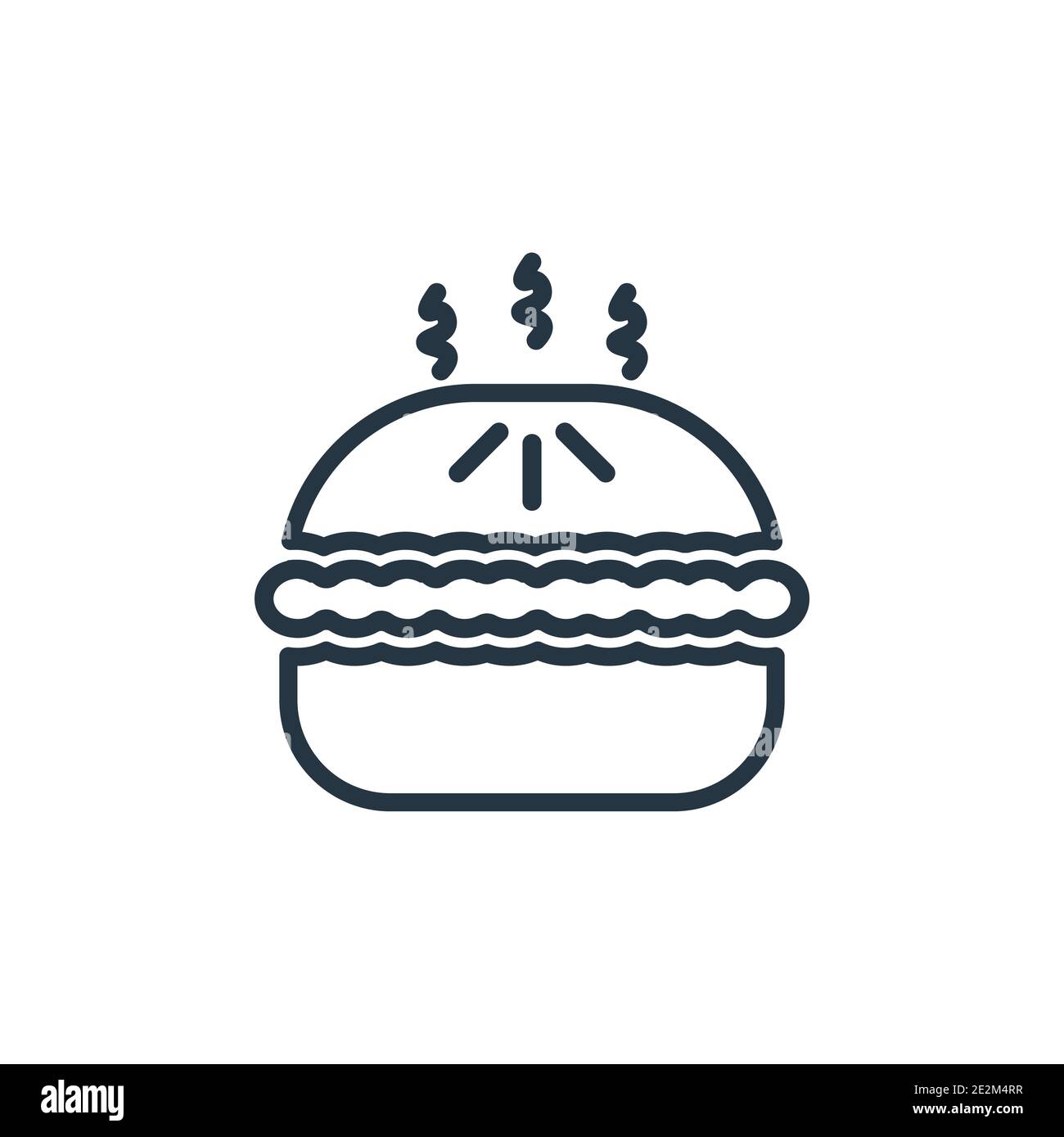 Pie outline vector icon. Thin line black pie icon, flat vector simple ...