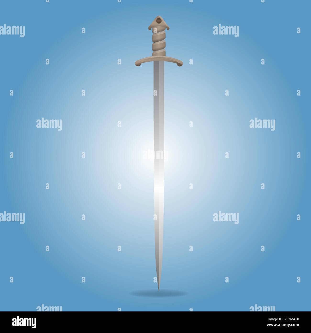 Sword Illustration with high detailed and brown handle. Vector ...