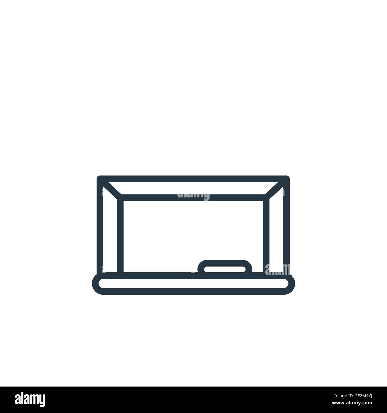Chalkboard outline vector icon. Thin line black chalkboard icon, flat ...
