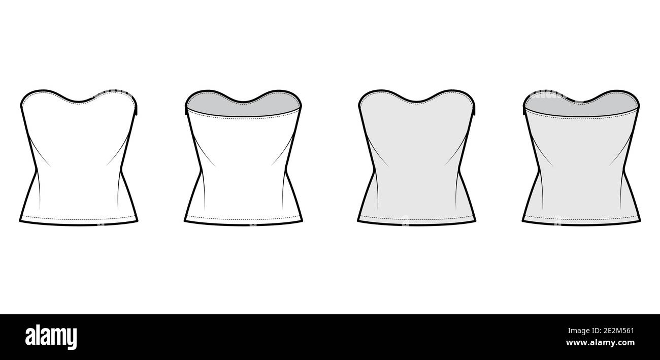 Strapless crop top Stock Vector Images - Alamy
