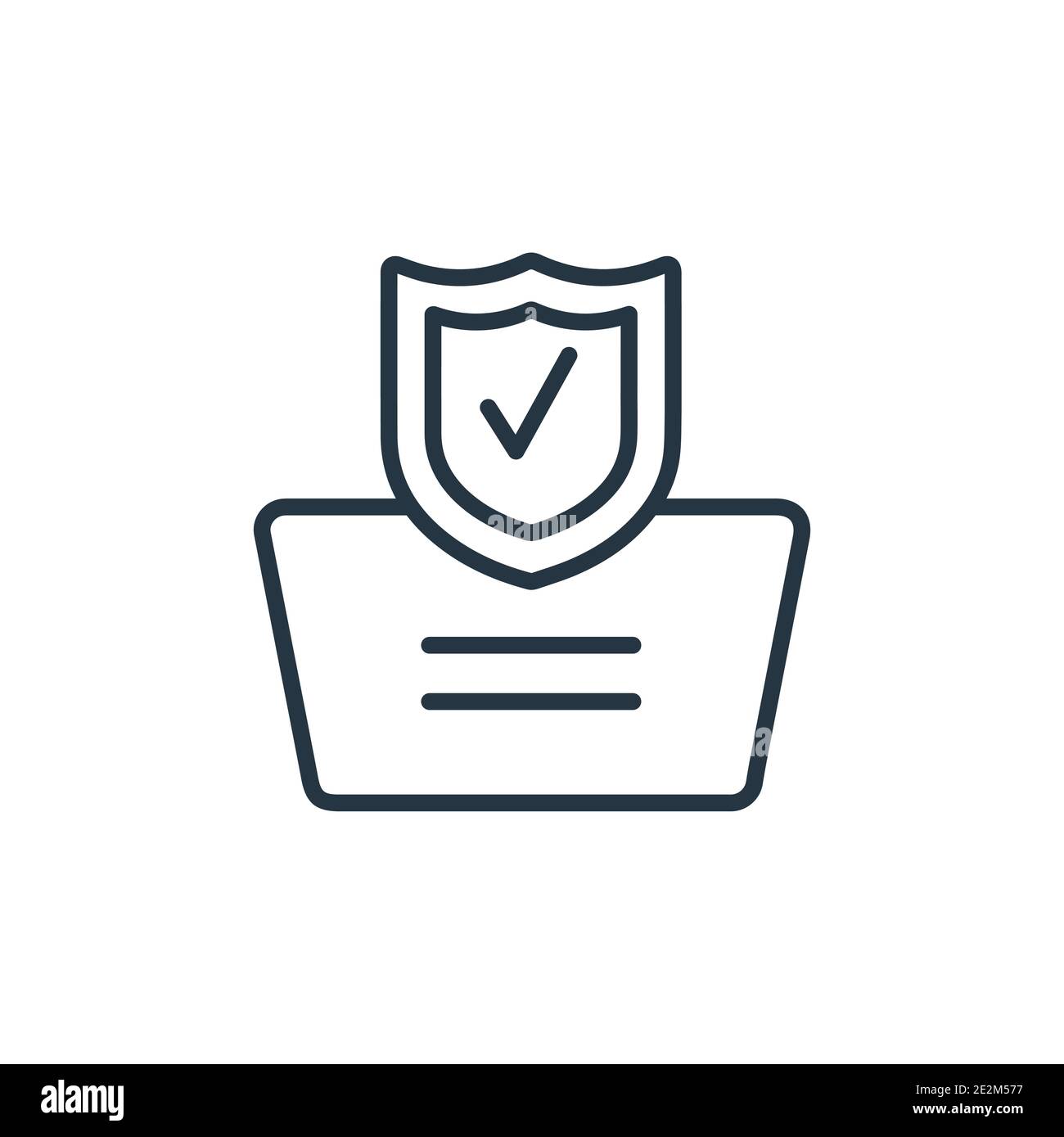 Secure shopping outline vector icon. Thin line black secure shopping ...
