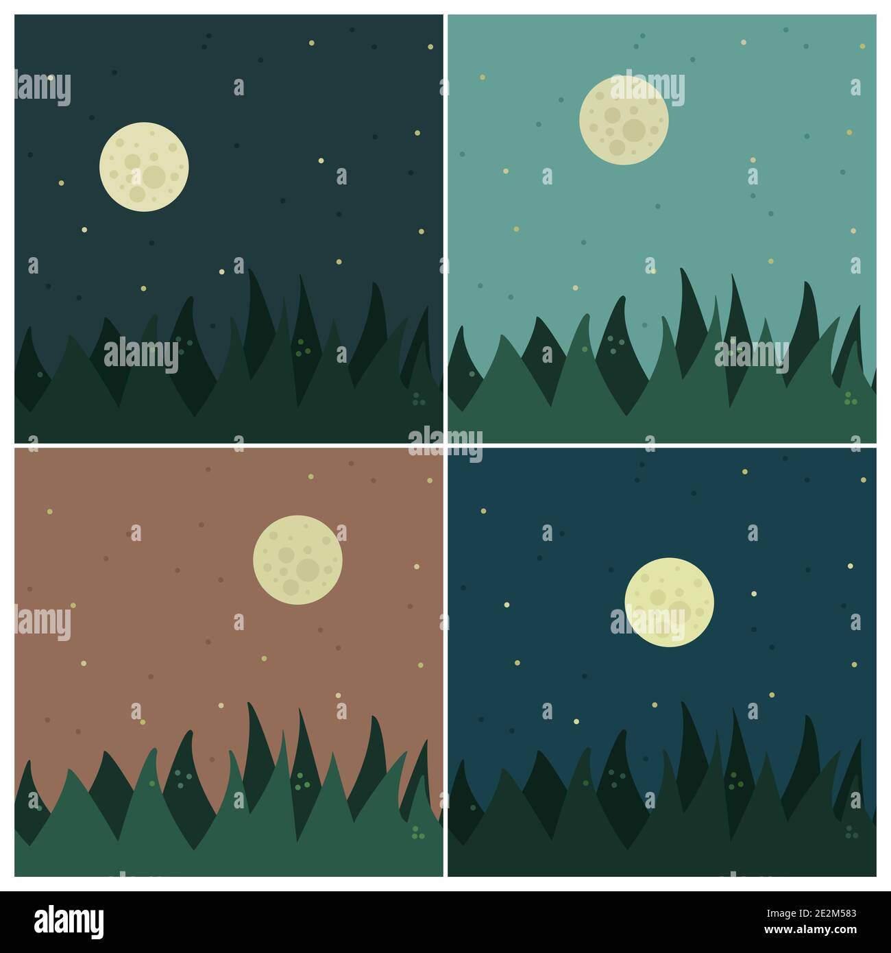 Set of backgrounds with full moon Stock Vector Image & Art - Alamy