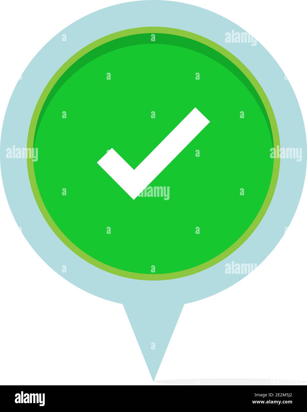 Check mark with map pointer on blank background Stock Vector Image ...