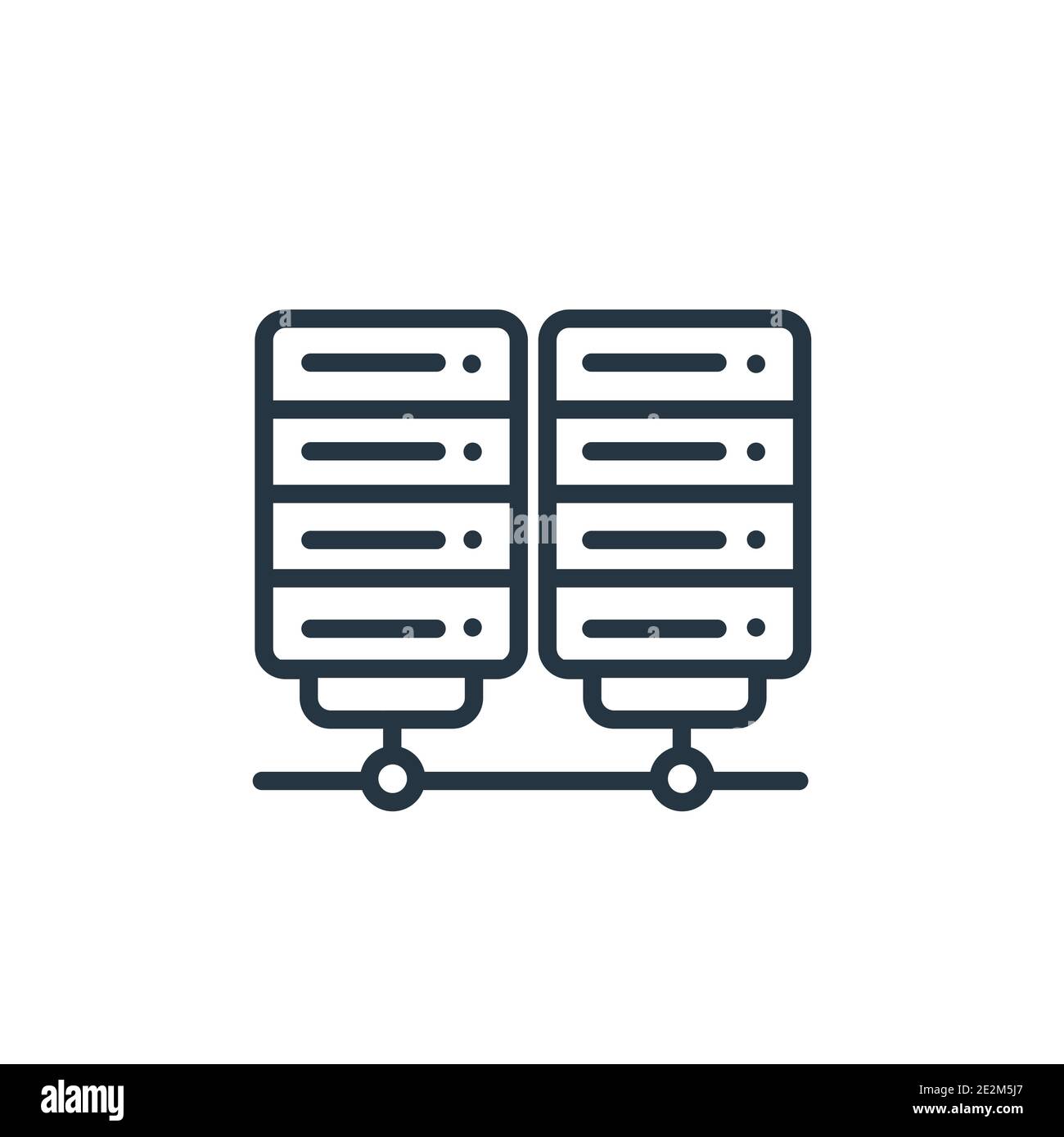 Server outline vector icon. Thin line black server icon, flat vector ...
