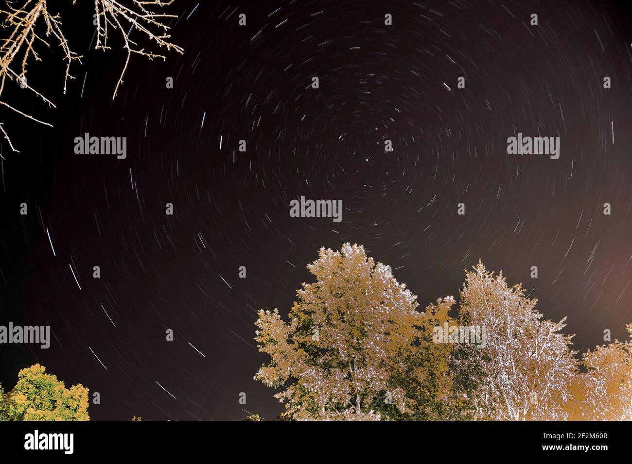 Stars in the northern sky and the star polaris - image Stock Photo - Alamy