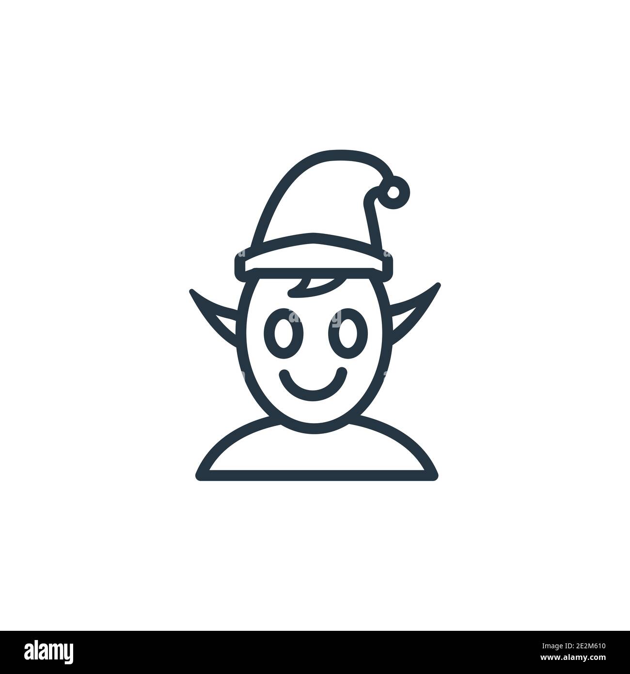 Elf outline vector icon. Thin line black elf icon, flat vector simple ...