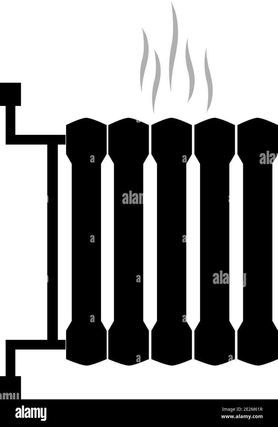 Heating radiator, black symbol. Central heating, eps 10 Stock Vector ...