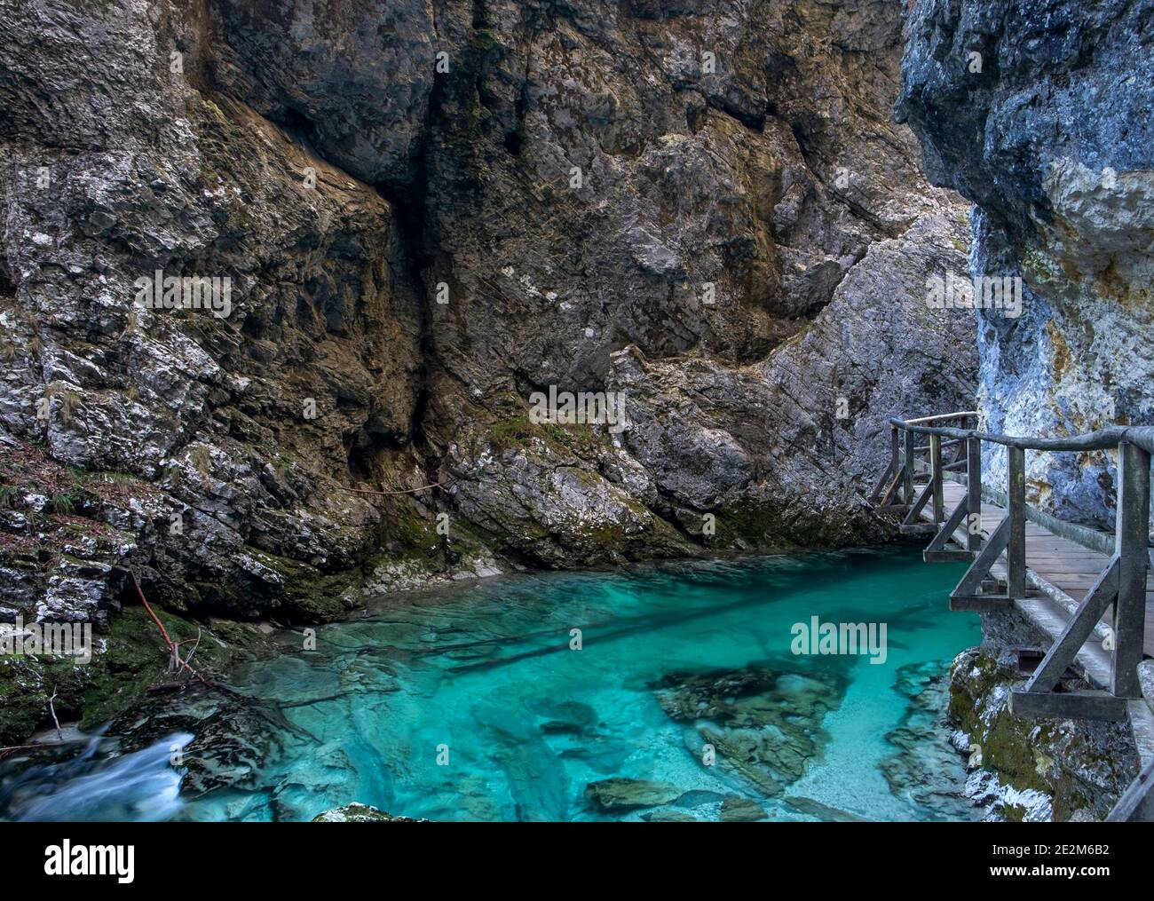 Track in the Vintgar Gorge near Bled, Triglav National Park, Slovenia ...
